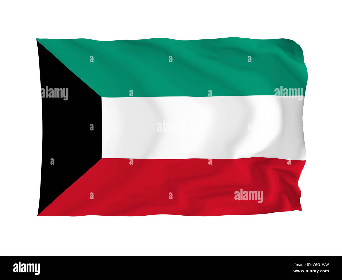 Kuwait. High resolution Asian Flag series. With fabric texture Stock ...