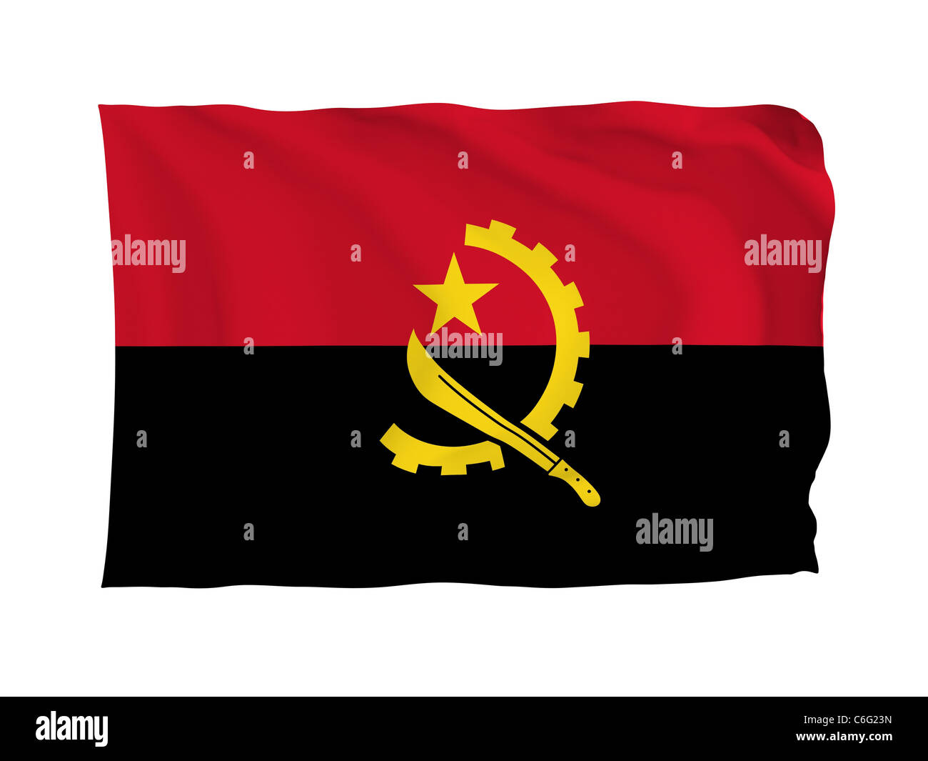 Angola. High resolution African Flag series. With fabric texture Stock ...