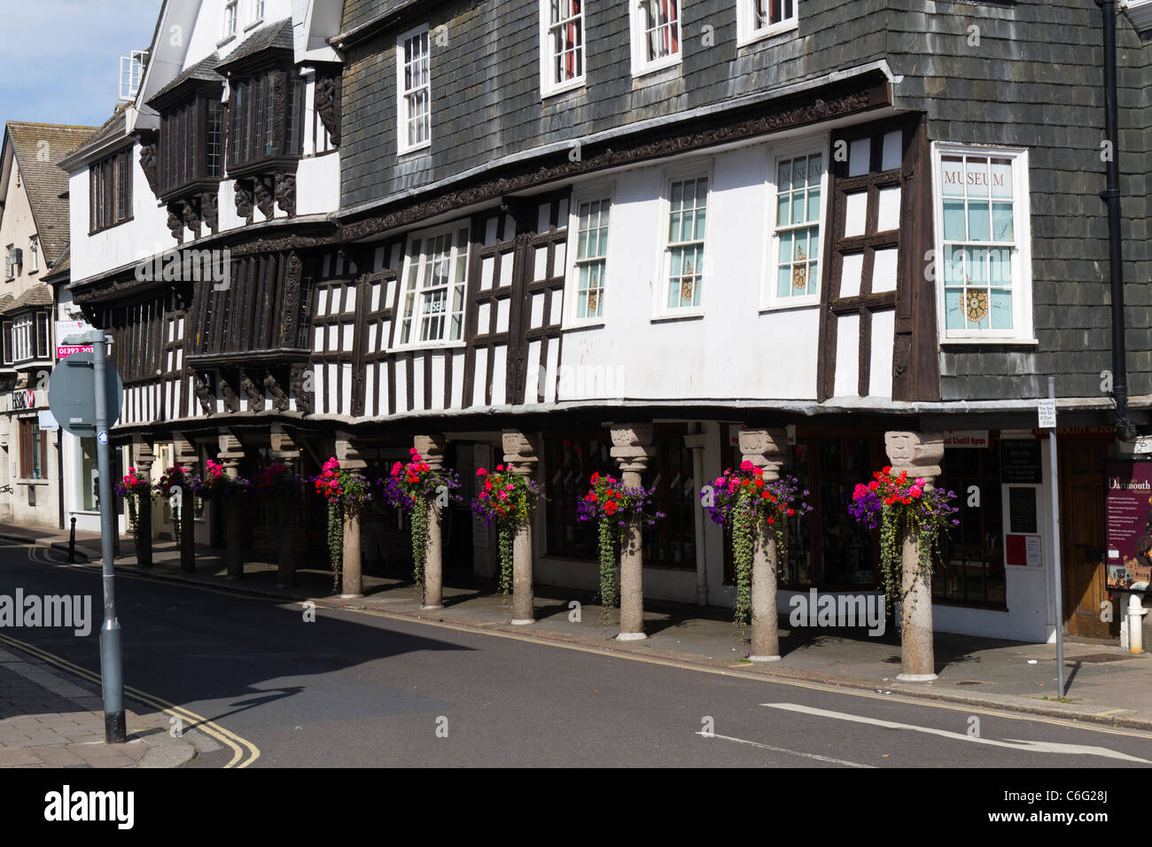 Historic timber framed buildings in Dartmouth Devon Stock Photo - Alamy