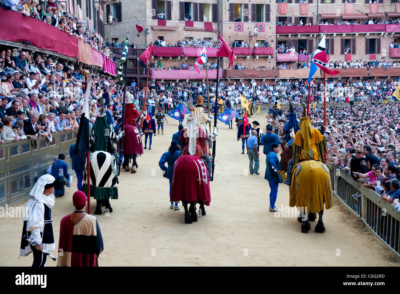 Palio di Siena 2011, July 2. Horse race: horses racing and historical ...
