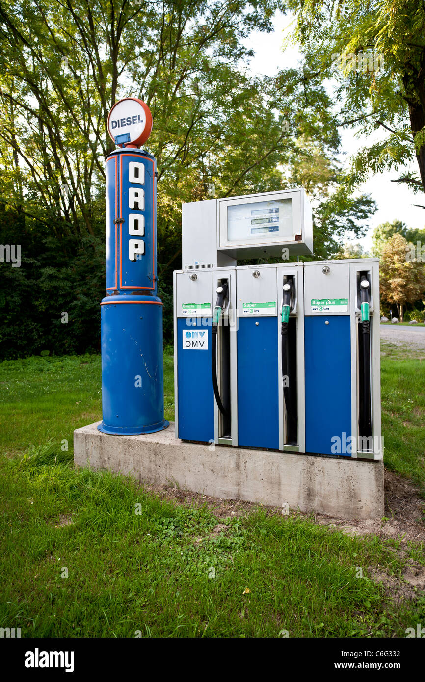 Historical petrol pump, part of the OMV oil and gas educational trail ...