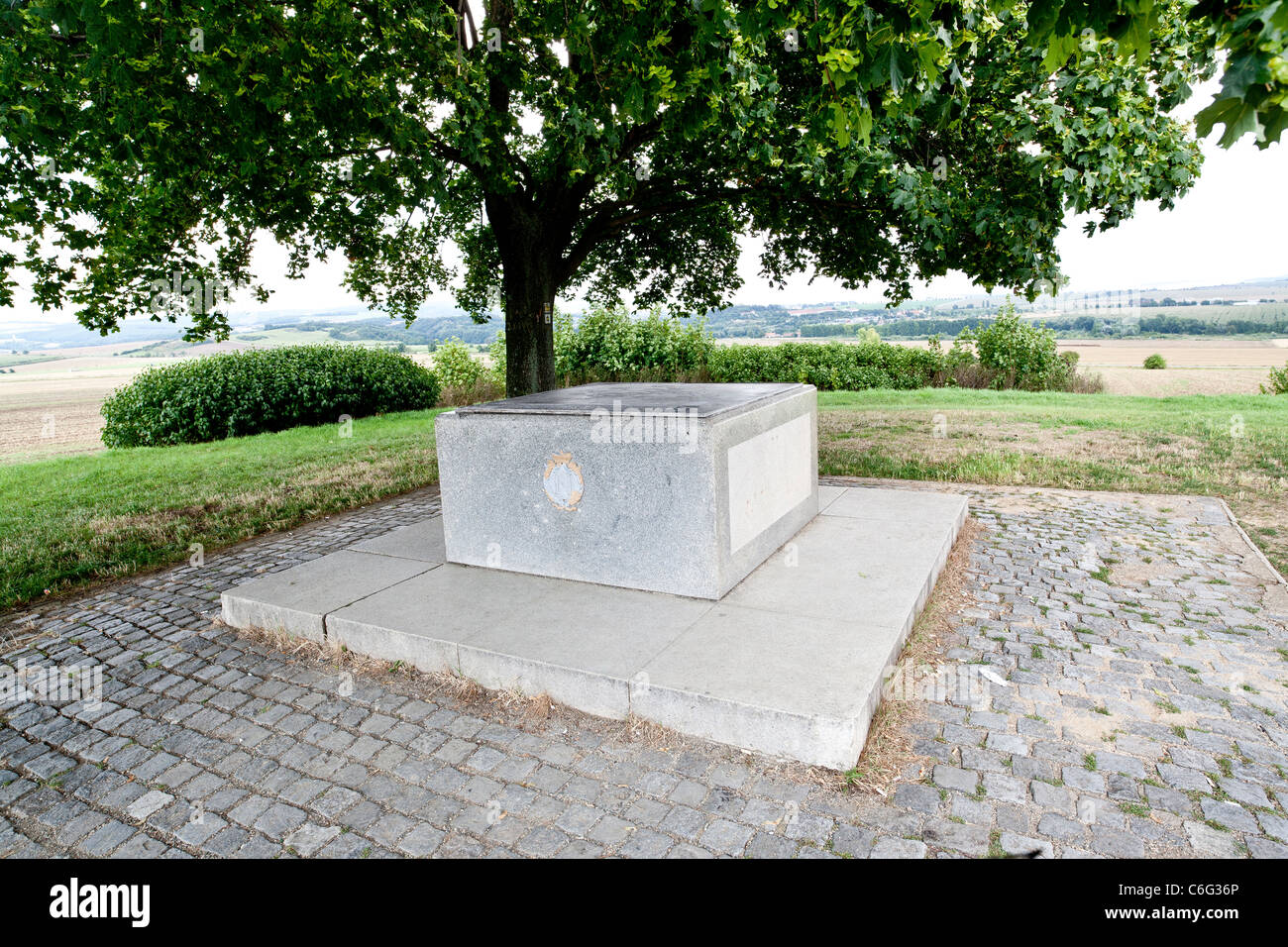 Monument on the Zuran hill, Napoleon's command post during the battle ...