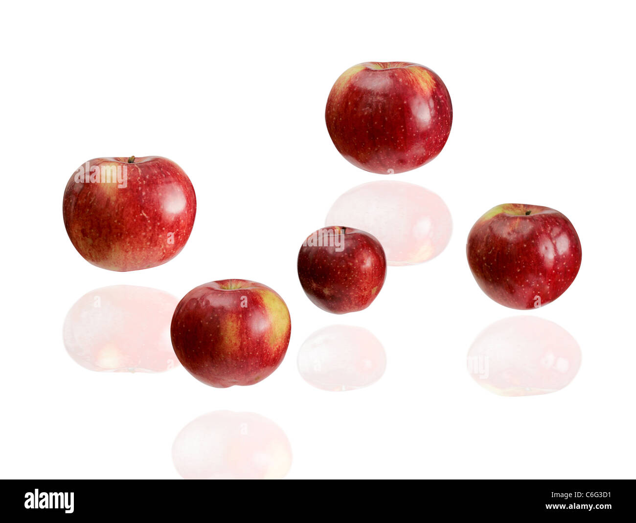 Flying Apples - isolated with clipping path Stock Photo - Alamy