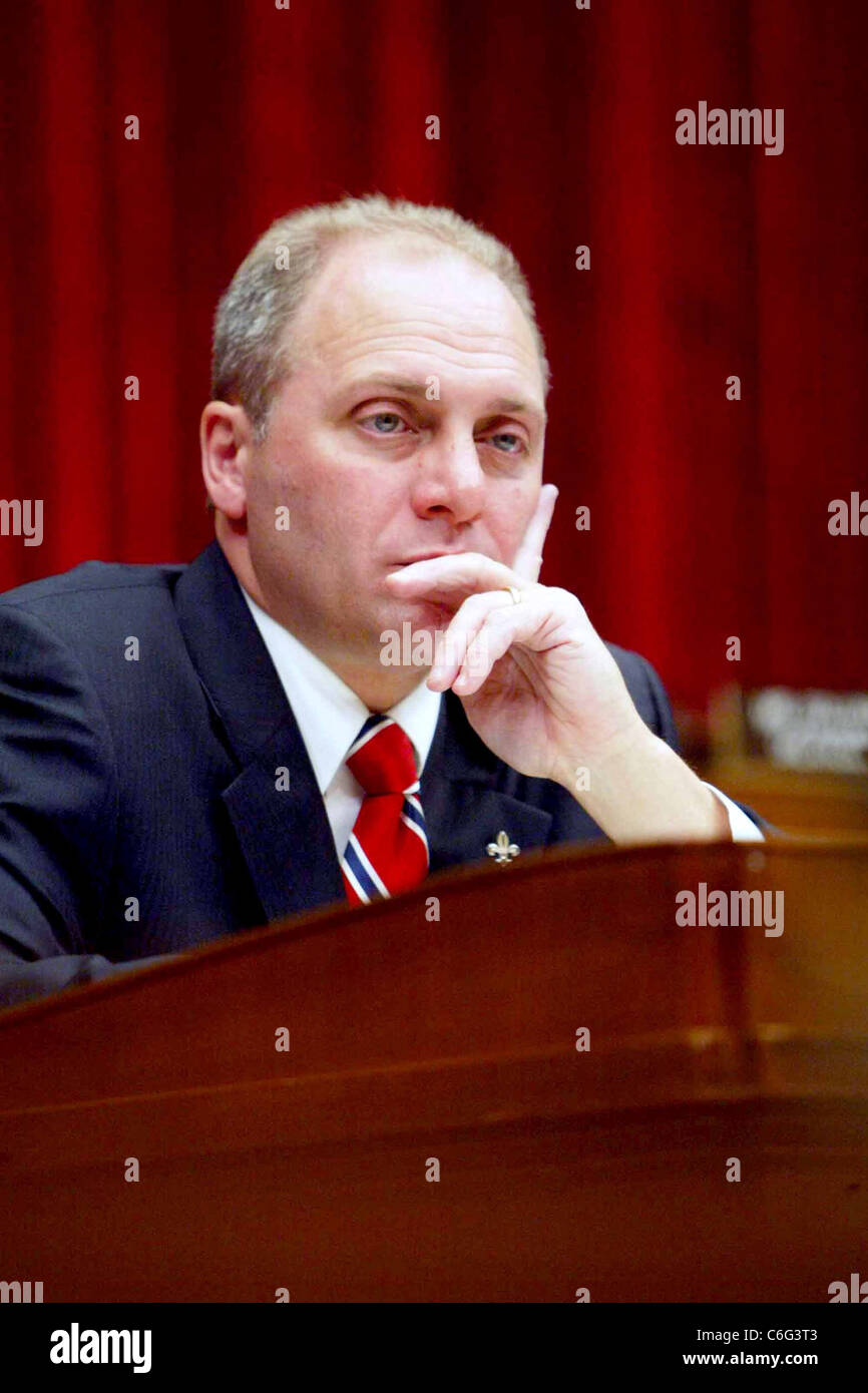 U.S. Rep. Steve Scalise (R-LA) listens as Tony Hayward, CEO of BP oil ...