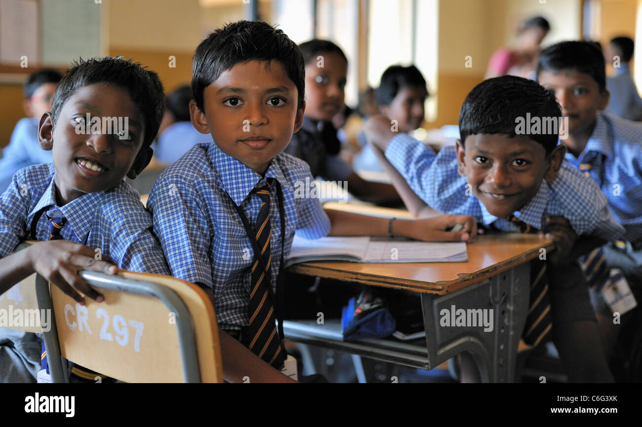 Schoolboy in class Stock Photo - Alamy