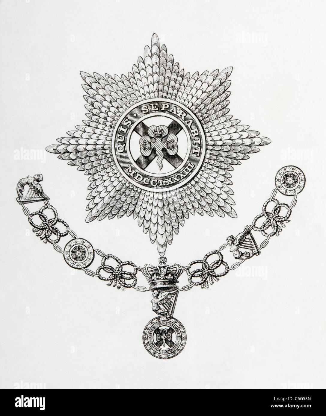 Star, Collar and Badge of the Order of St. Patrick Stock Photo - Alamy
