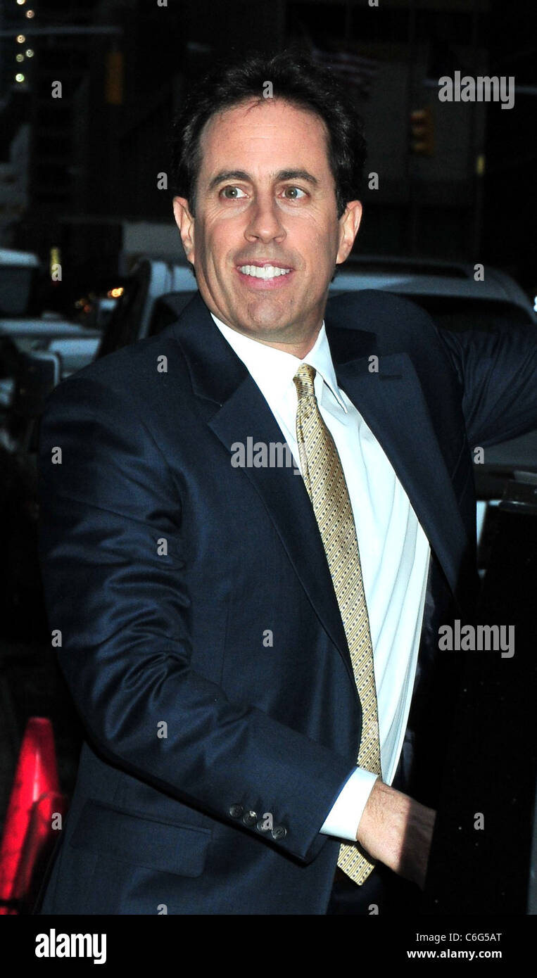 Jerry Seinfeld outside the Ed Sullivan Theatre for the 'Late Show With ...