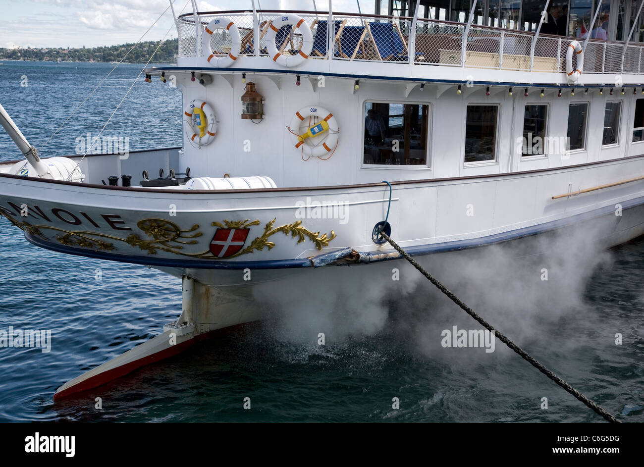 Steam boat on Lake Geneva Stock Photo - Alamy