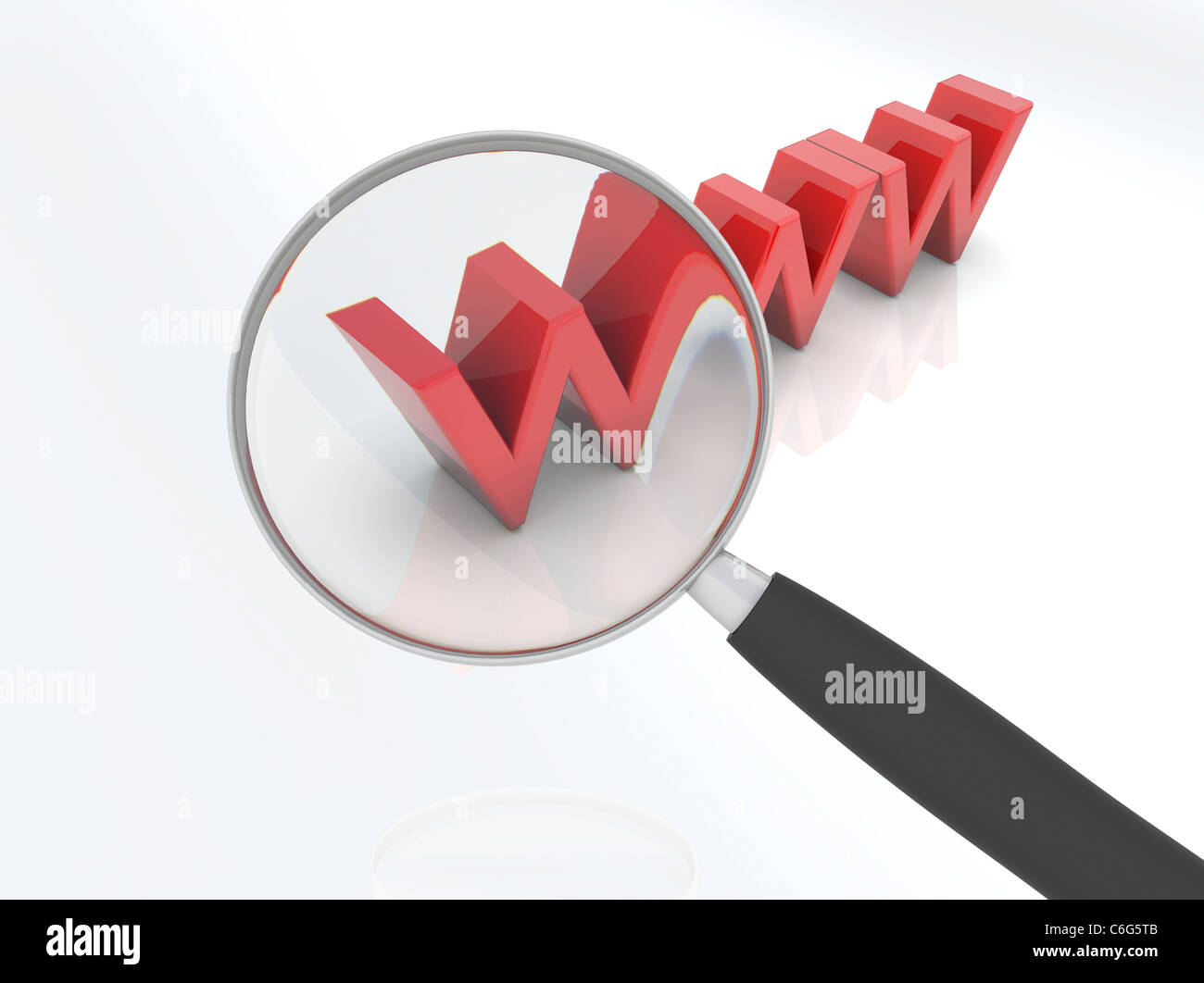 Magnifying concept. Searching the internet with magnifying glass Stock ...