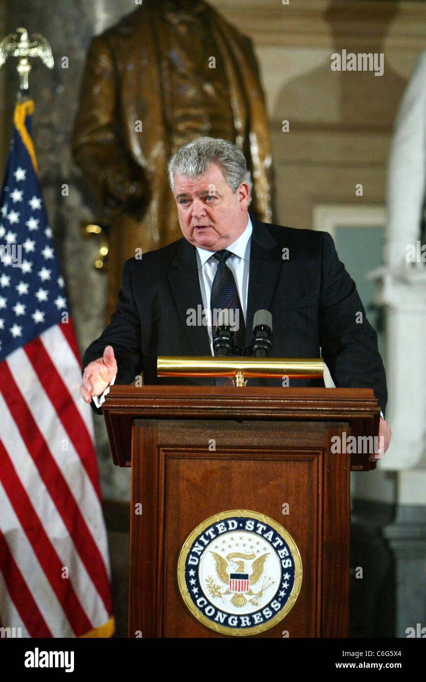The Honorable Robert Brady attends a memorial service for the late ...