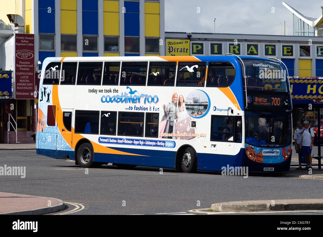 stagecoach coastliner double decker bus on southsea seafront england uk ...