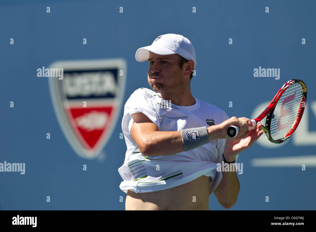 Mardy Fish (USA) competing at the 2011 US Open Tennis Stock Photo - Alamy