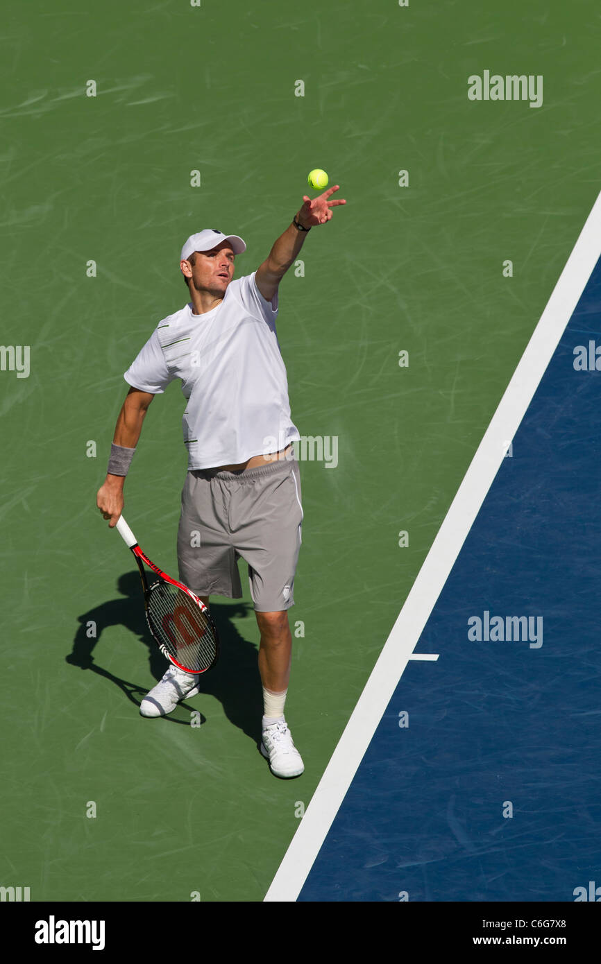 Mardy Fish (USA) competing at the 2011 US Open Tennis Stock Photo - Alamy