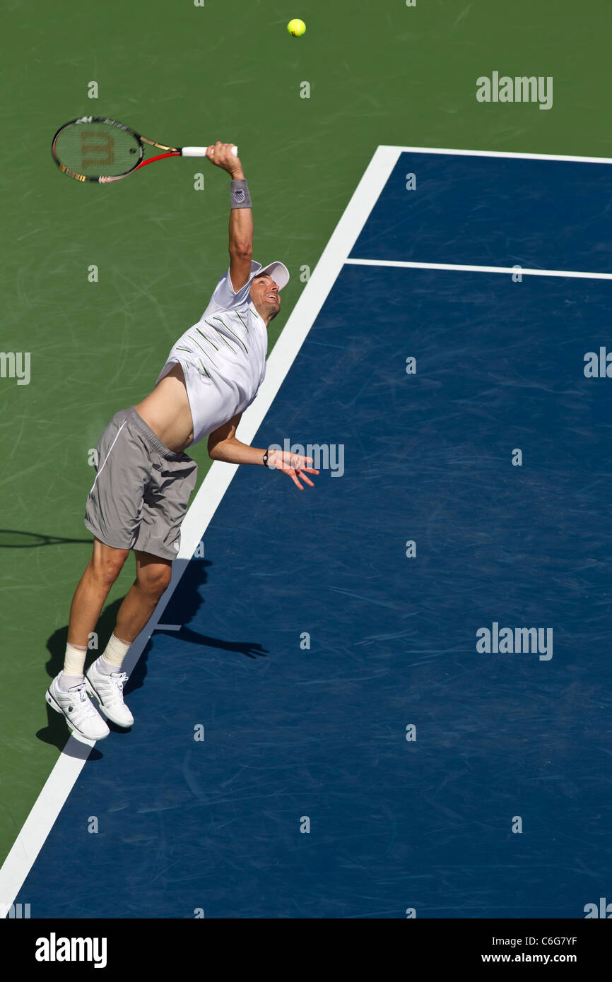 Mardy Fish (USA) competing at the 2011 US Open Tennis Stock Photo - Alamy