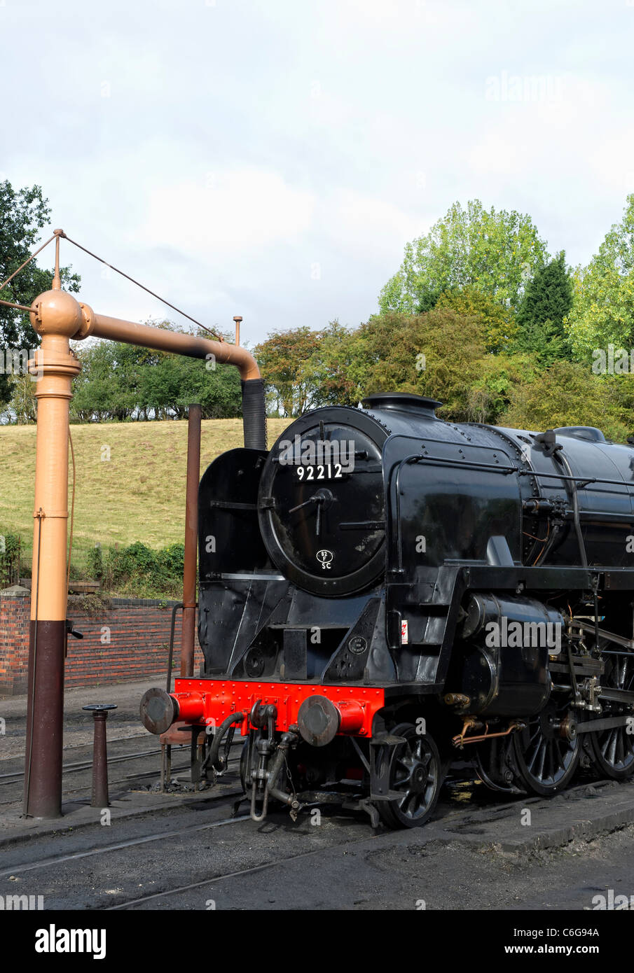 British Railways Standard Class 9F locomotive No. 92212 in the sidings ...