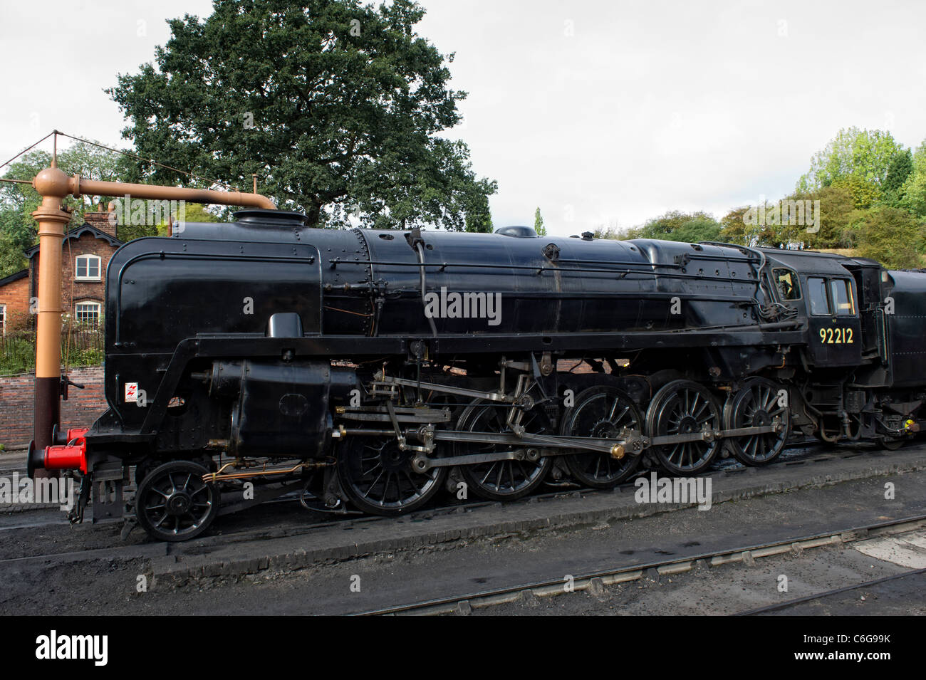 British Railways Standard Class 9F locomotive No. 92212 in the sidings ...