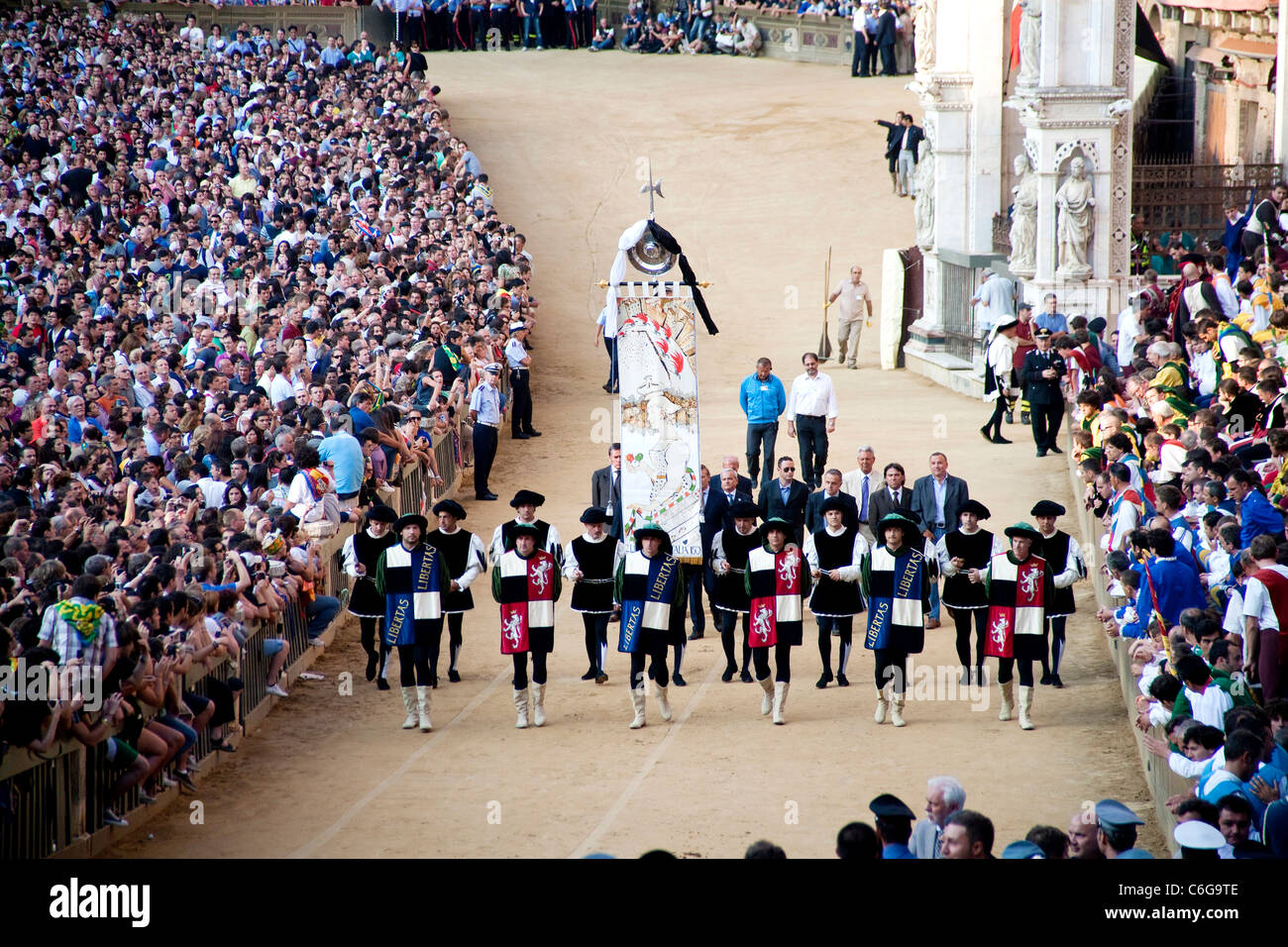 Palio di Siena 2011, July 2. Horse race: horses racing and historical ...