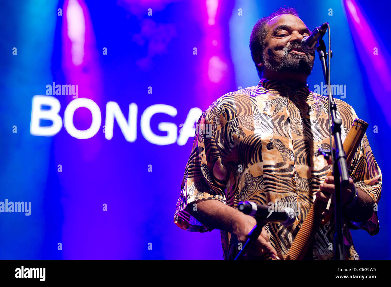 Bonga performing at the Festival FestiAngola held at the Pavilhao ...