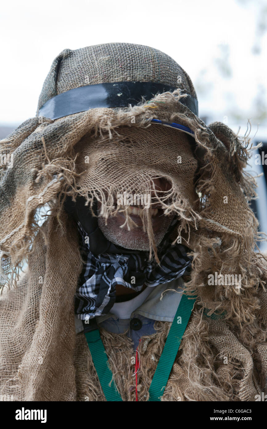 Male in sack cloth costume at Notting Hill Carnival Stock Photo - Alamy