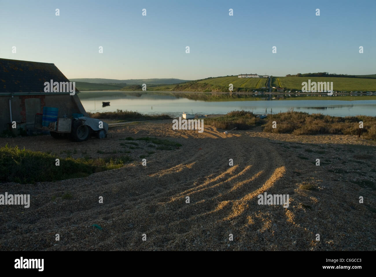 Rodden Hive and the Fleet behind Chesil Beach in Dorset Stock Photo - Alamy