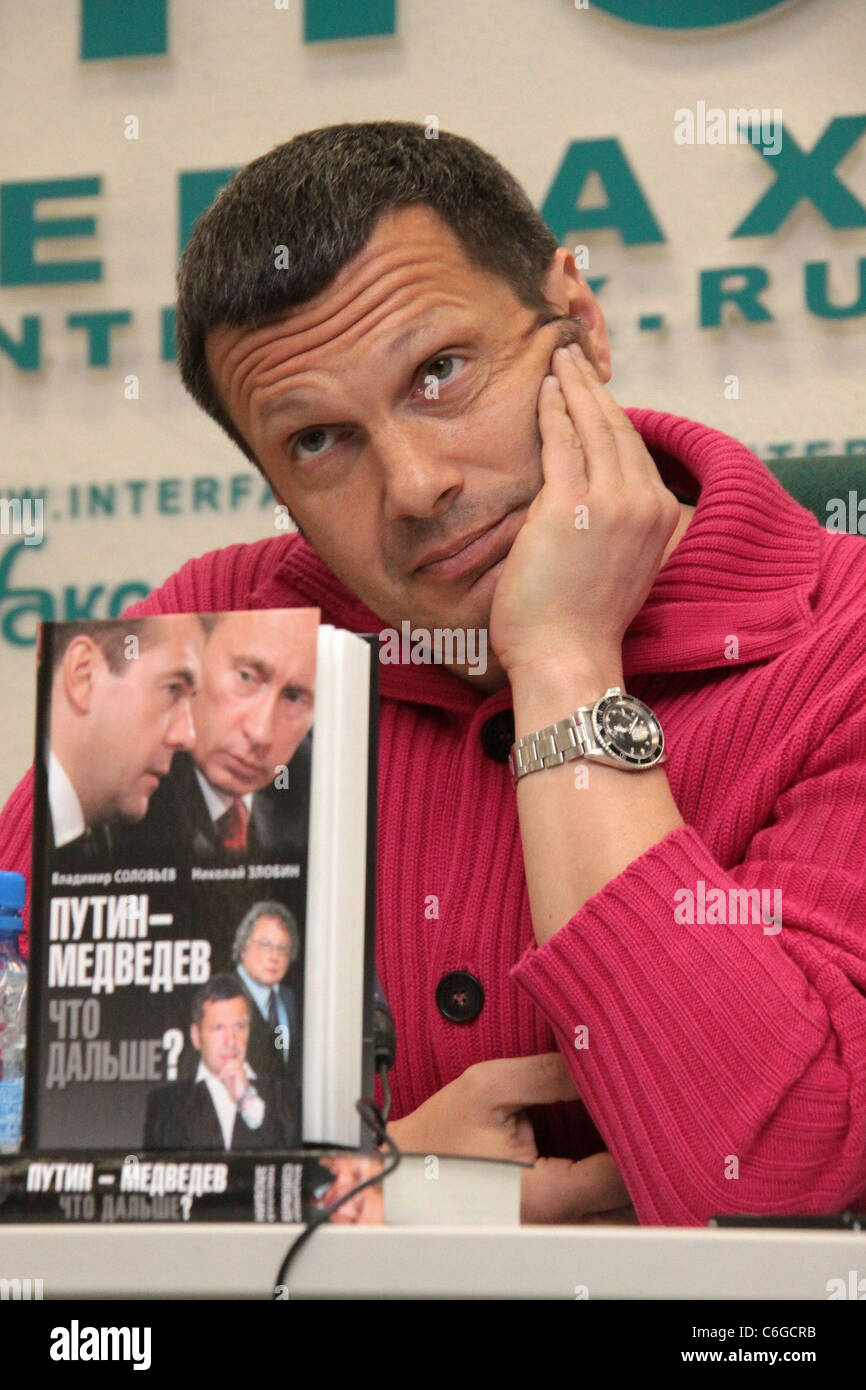 Vladimir Solovyov signs copies of his new book 'Putin-Medvedev. What ...