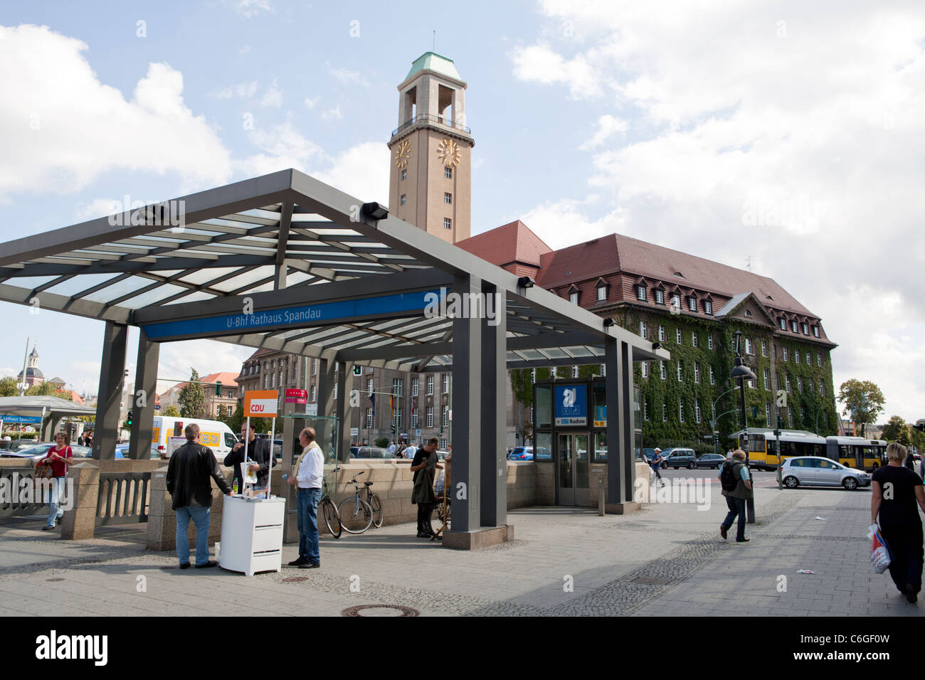Spandau Rathaus and train station, Berlin, Germany Stock Photo - Alamy