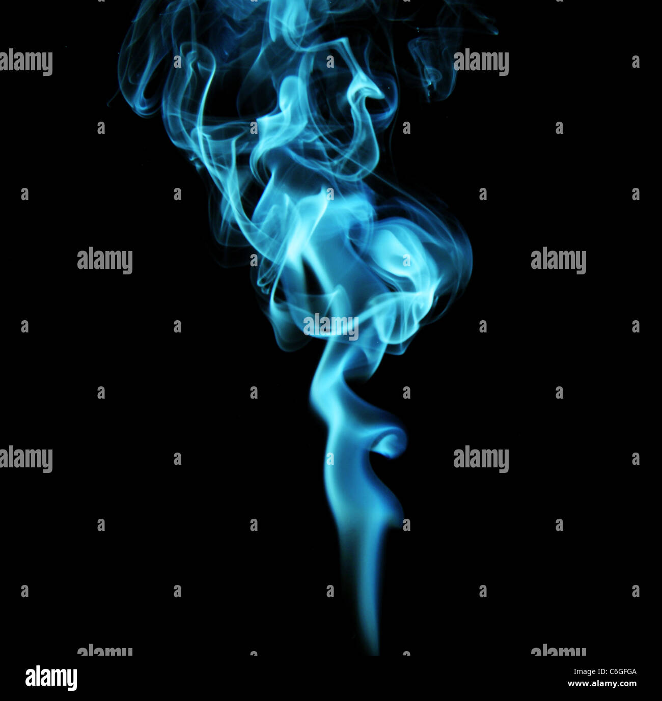 blue smoke on black background Stock Photo - Alamy