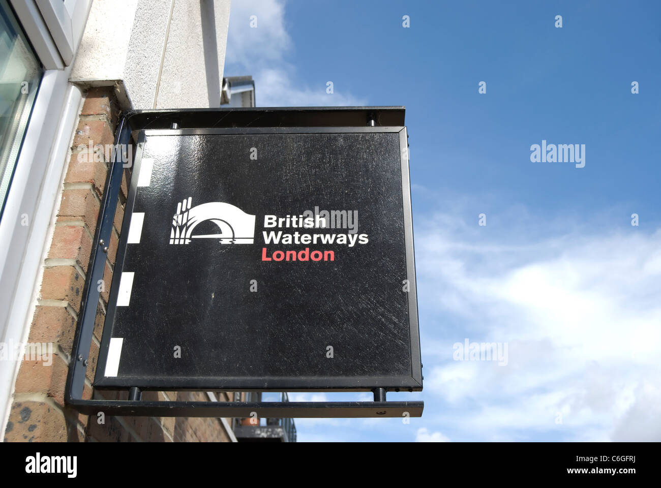 british waterways london sign, at brentford lock, west london, england ...