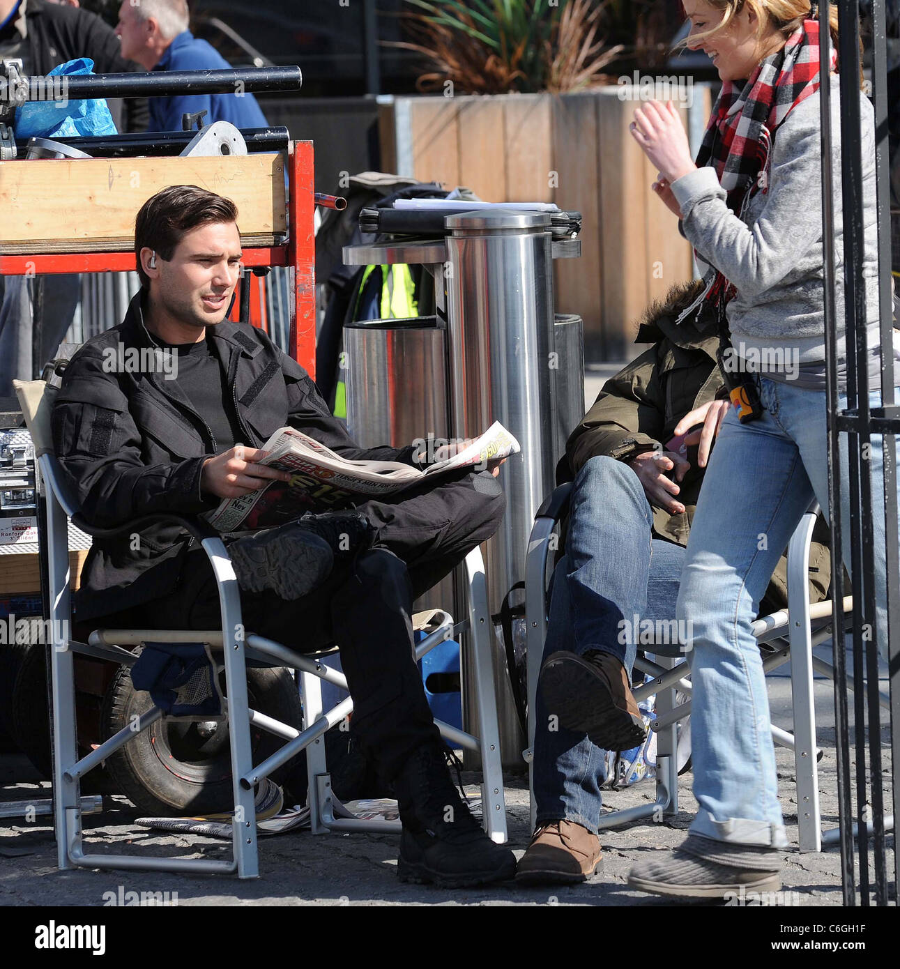 Ben Mansfield on the set of the ITV sci-fi series 'Primeval' Dublin ...