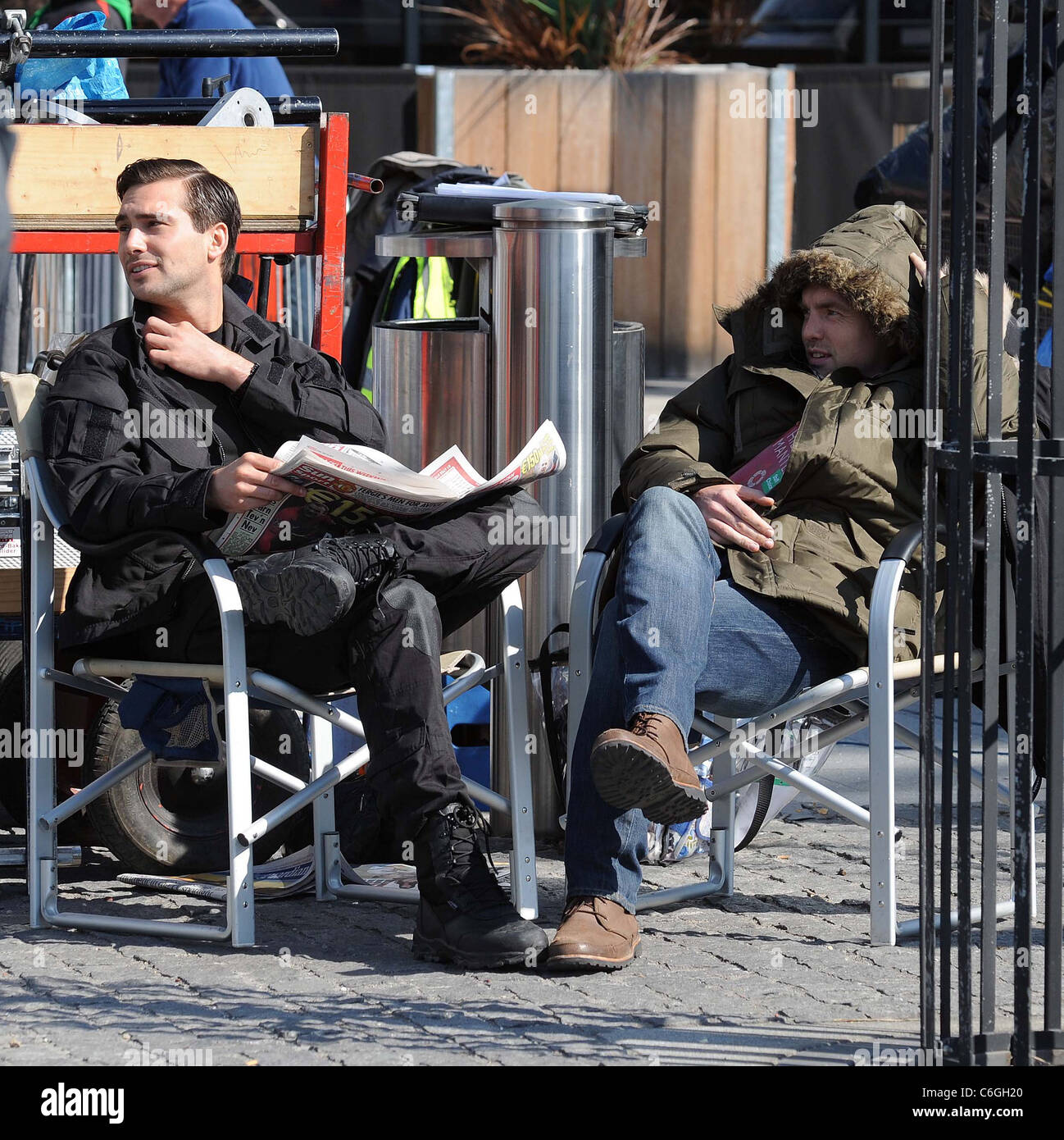 Ben Mansfield on the set of the ITV sci-fi series 'Primeval' Dublin ...