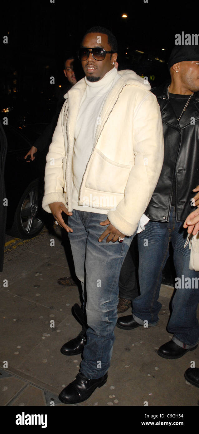 P Diddy, real name Sean Combs, leaving Amika nightclub in Kensington ...