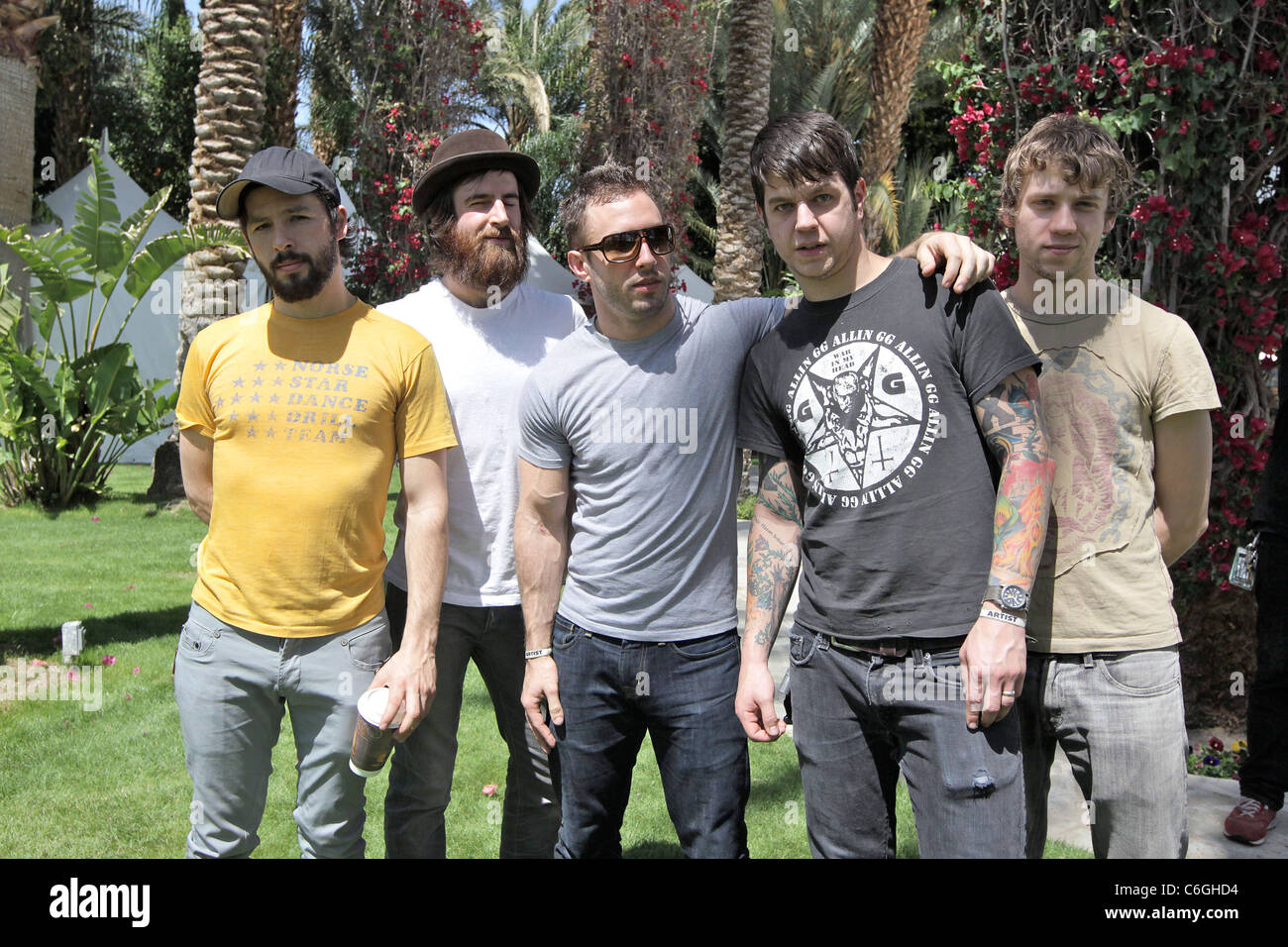American band The Dillinger Escape Plan pose for photographs during the ...