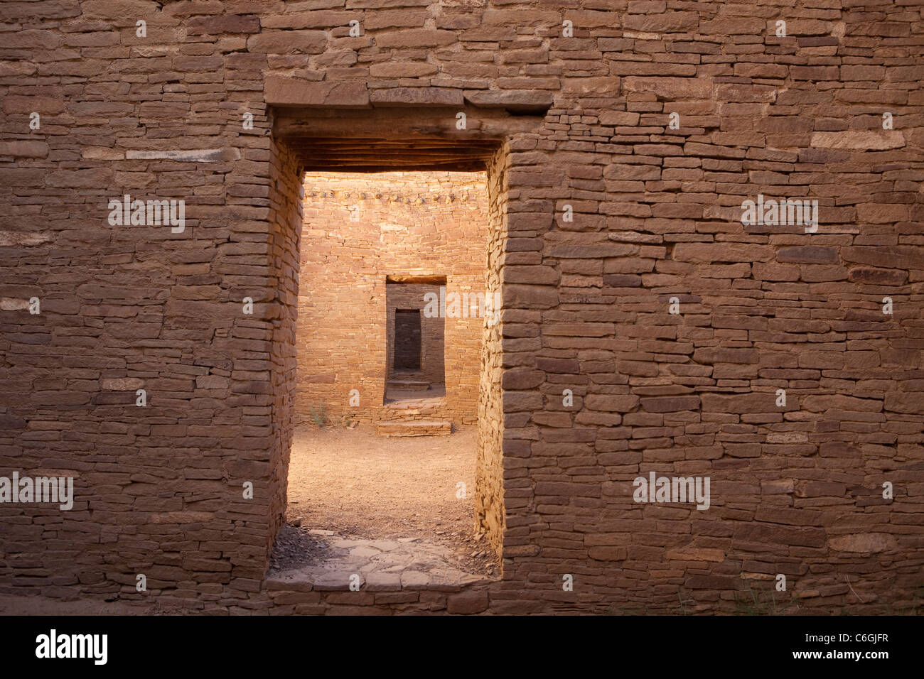 Ruins of a building, Chaco Culture National Historic Park, Chaco Canyon ...