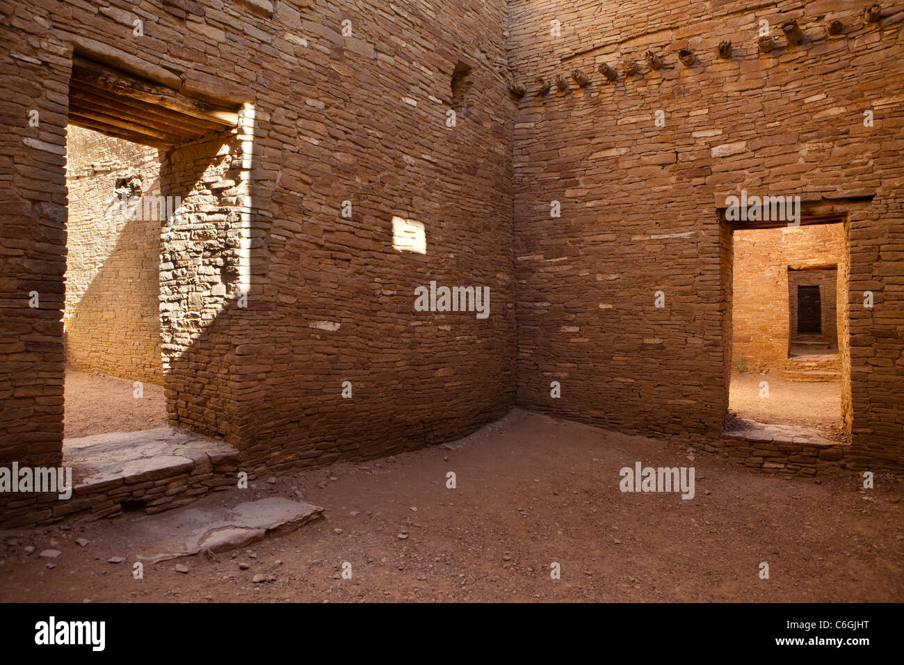 Ruins of a building, Chaco Culture National Historic Park, Chaco Canyon ...