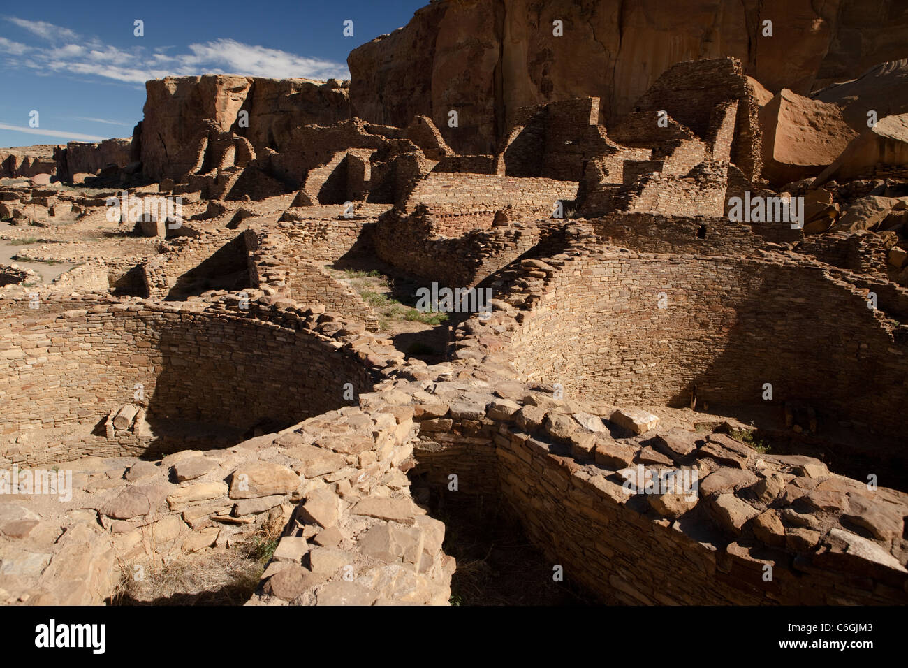 Ruins of a building, Chaco Culture National Historic Park, Chaco Canyon ...