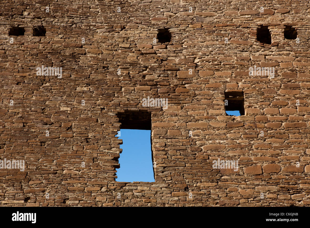 Ruins of a building, Chaco Culture National Historic Park, Chaco Canyon ...