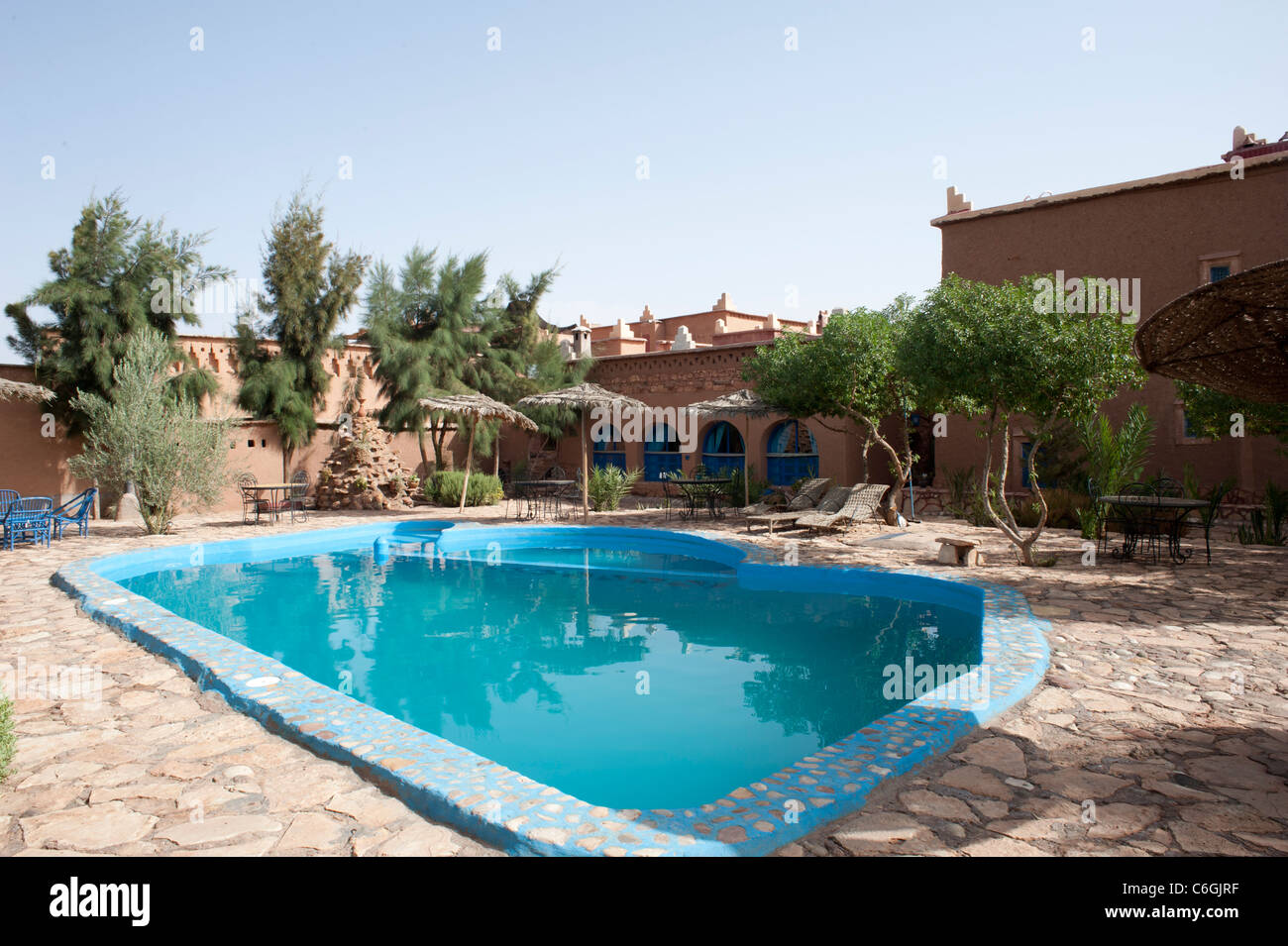 Swimming pool in Ait-Ben-haddou, Ouarzazate, Morocco Stock Photo - Alamy