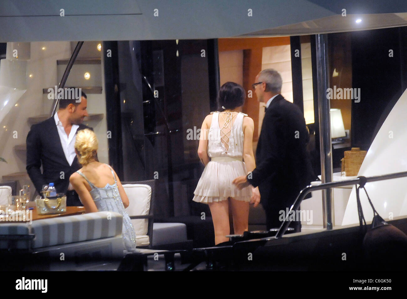 Lindsay Lohan at a private party on a yacht during the Cannes ...