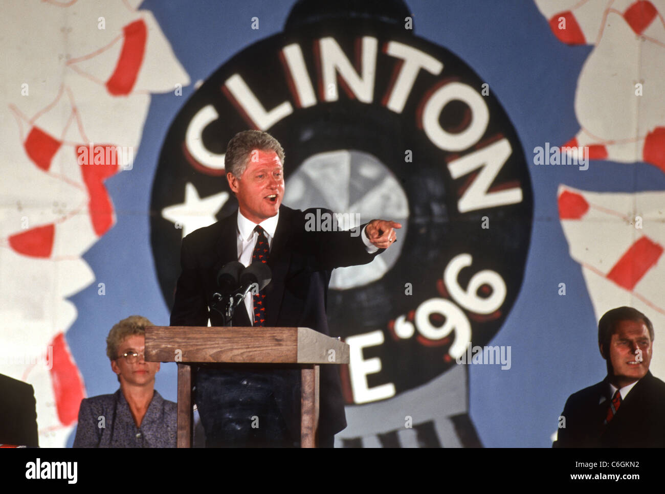 President Bill Clinton addresses a rally of supporters during a ...