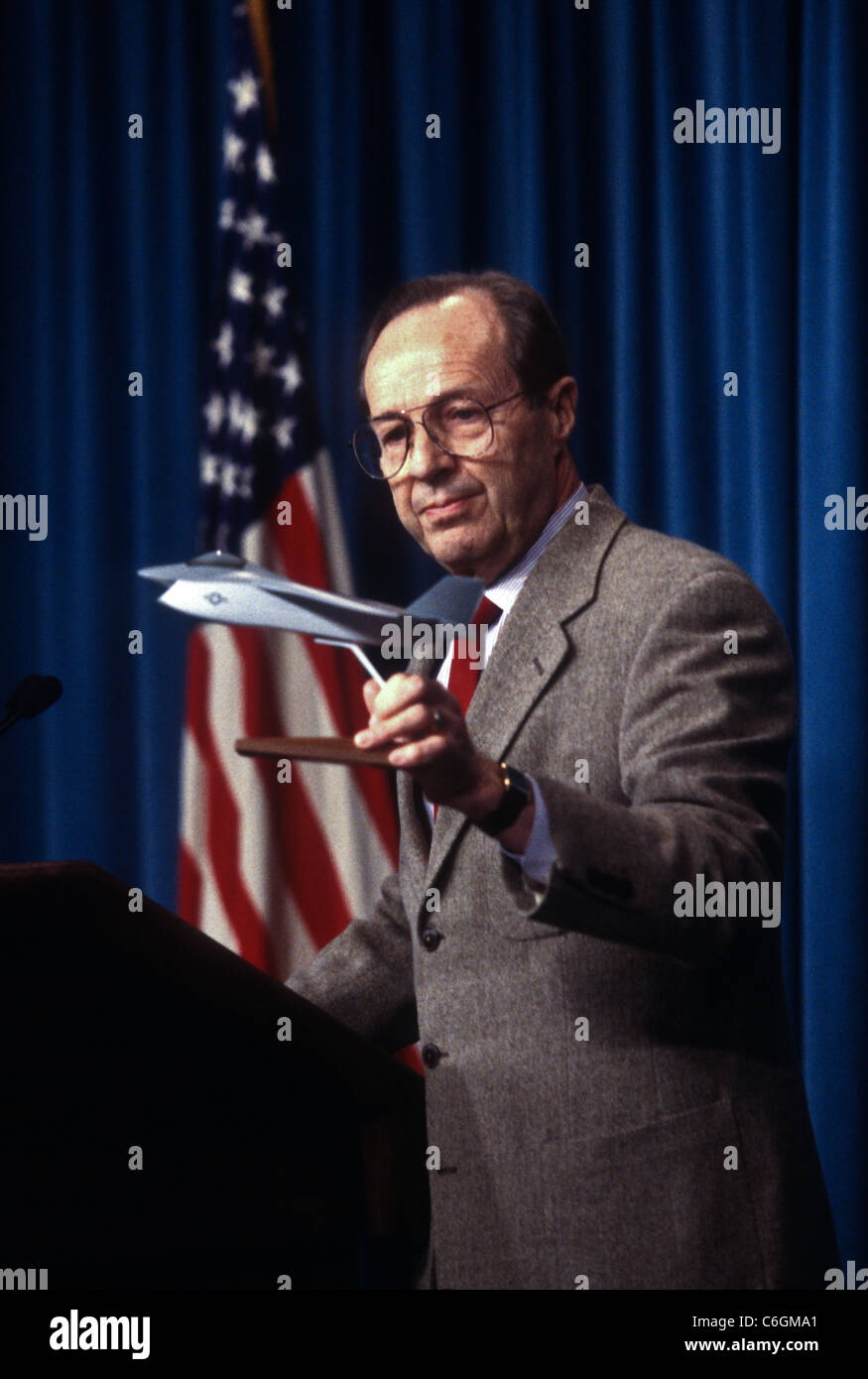 Secretary of Defense William Perry announces the finalists for the next ...
