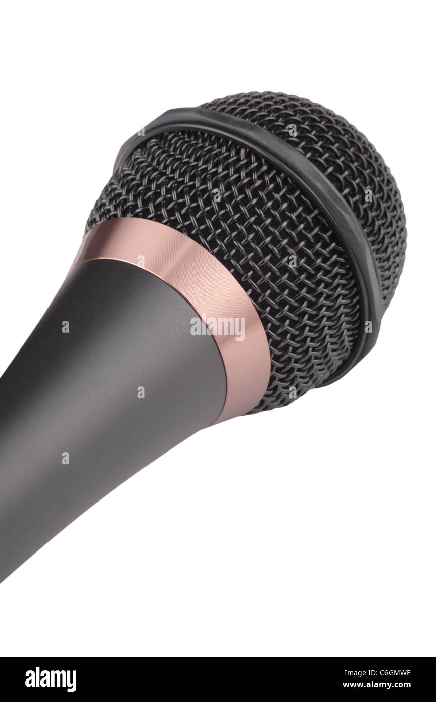 dynamic microphone on white background Stock Photo - Alamy
