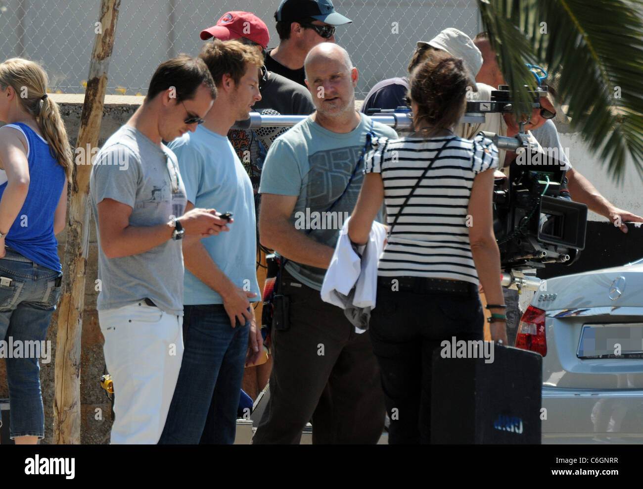 British Formula One driver Jenson Button on the set of a commercial ...