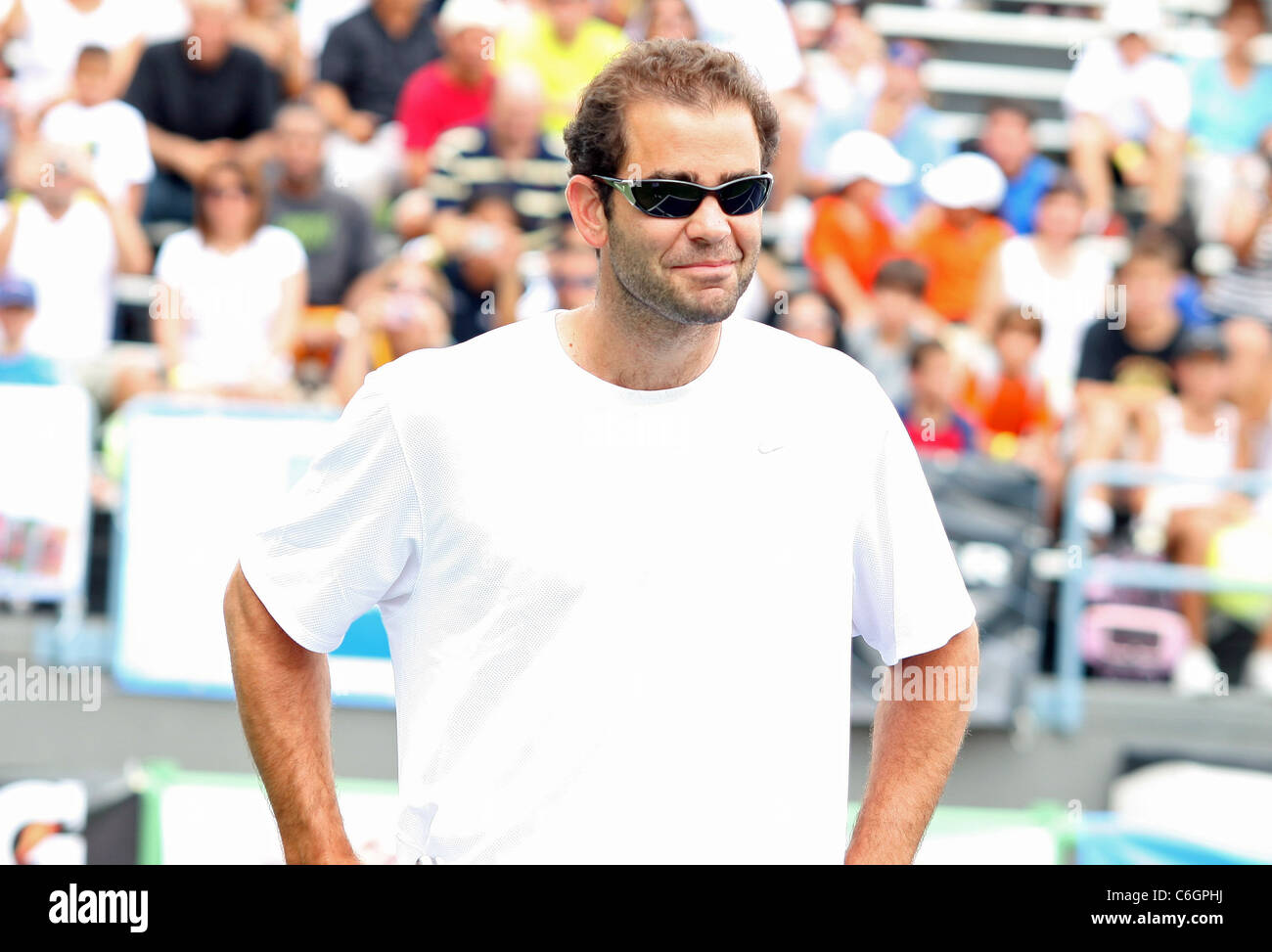 Retired US tennis champions Andre Agassi and Pete Sampras open a free ...