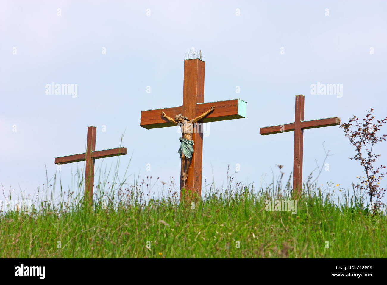 Jesus Christ crucified symbol of God's eternal love on the top of the ...