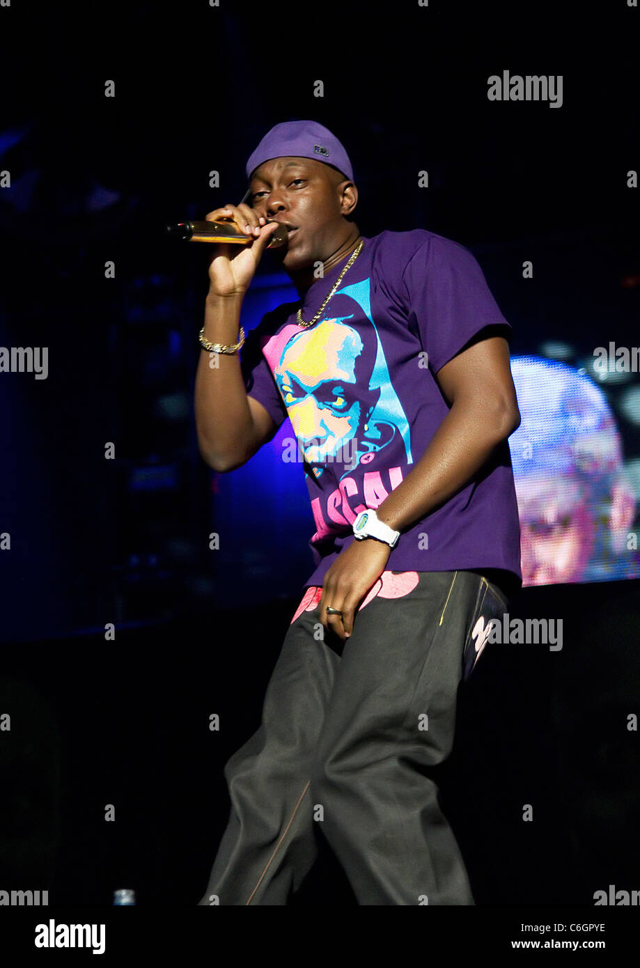 Dizzee Rascal performing at the Manchester Evening News Arena ...