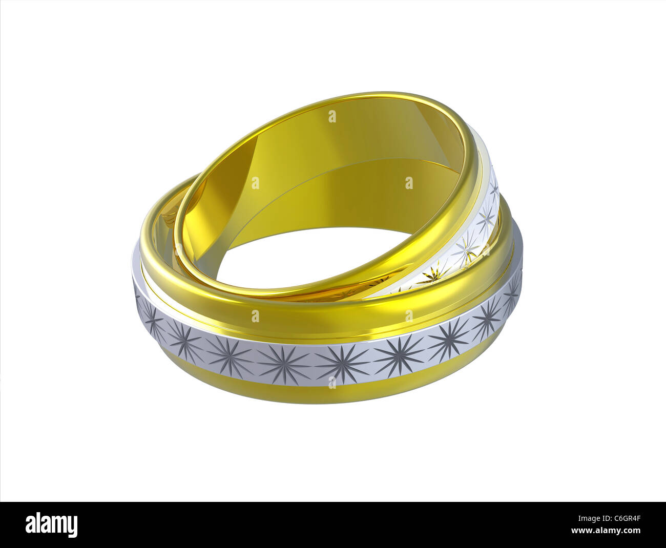 Two wedding rings, render, isolated on white Stock Photo - Alamy