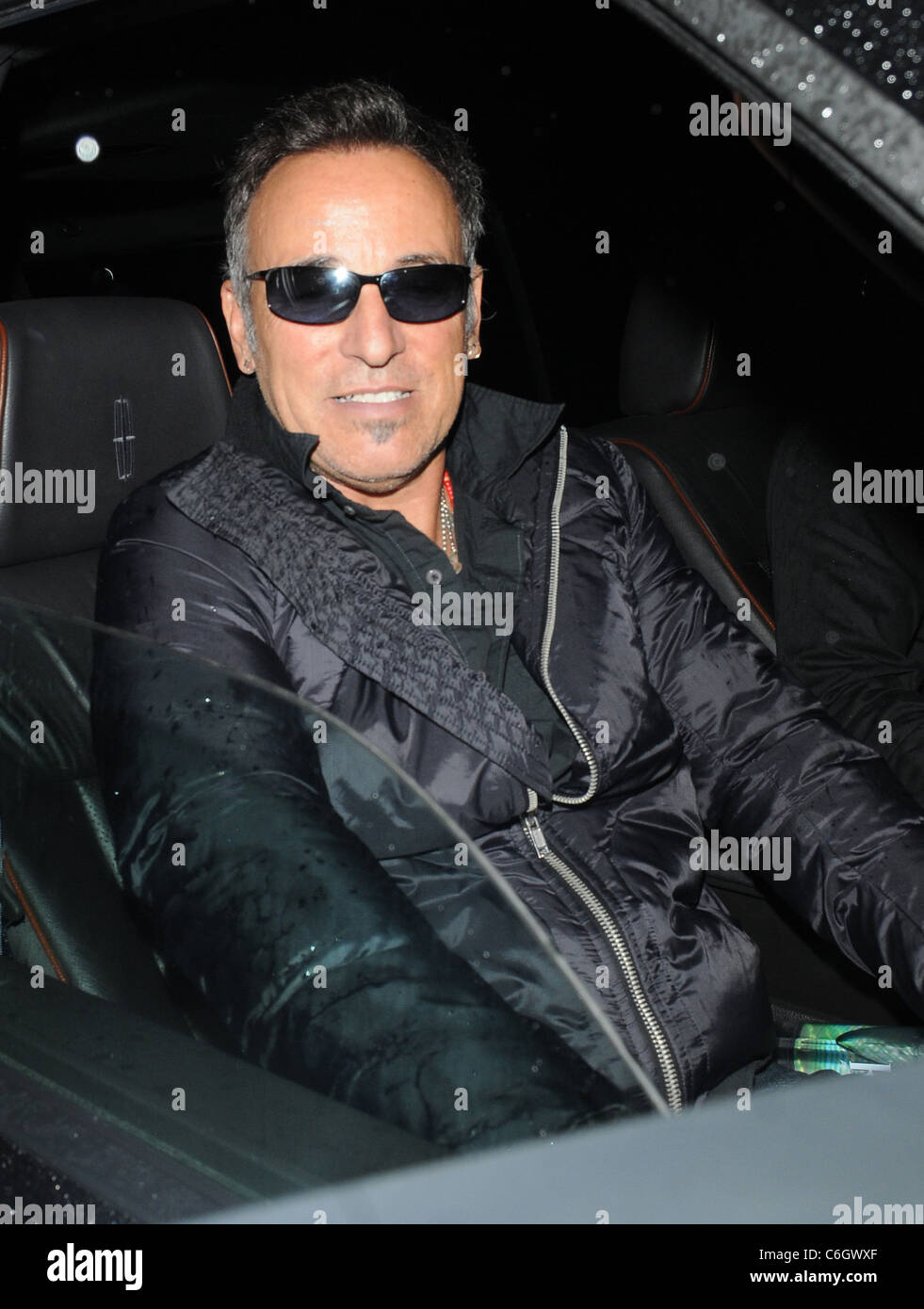 Bruce Springsteen leaving Mr Chow restaurant after a night out London ...