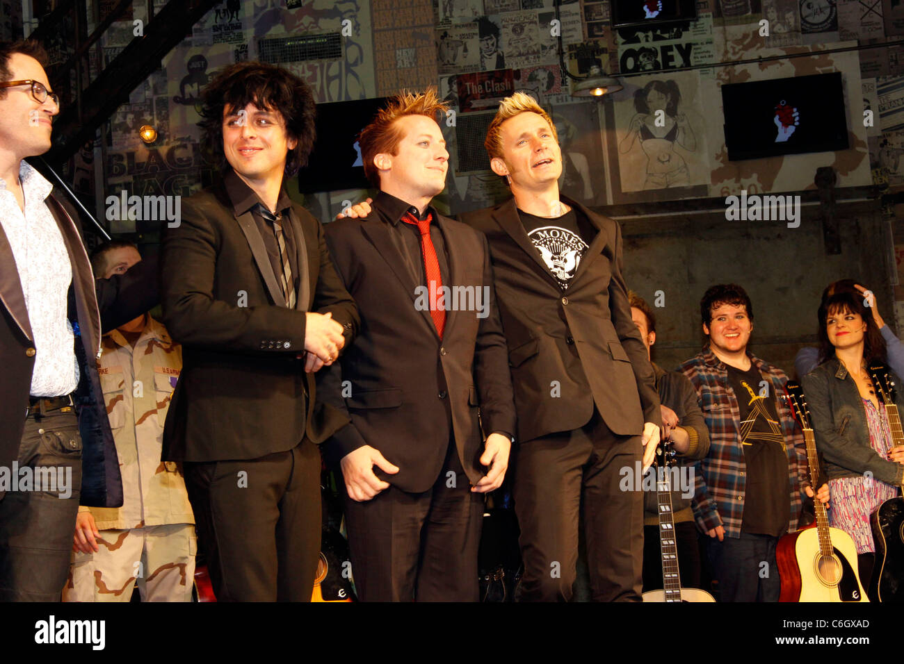 Michael Mayer, Green Day's Billie Joe Armstrong, Tre Cool, and Mike ...