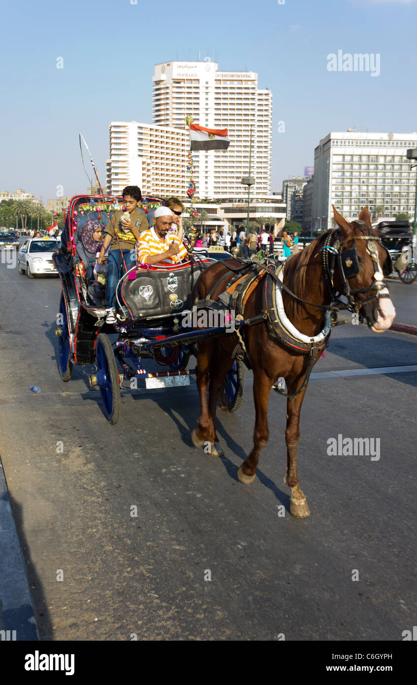 horse drawn carriage, celebration of the Eid al-Fitr, marking the end ...