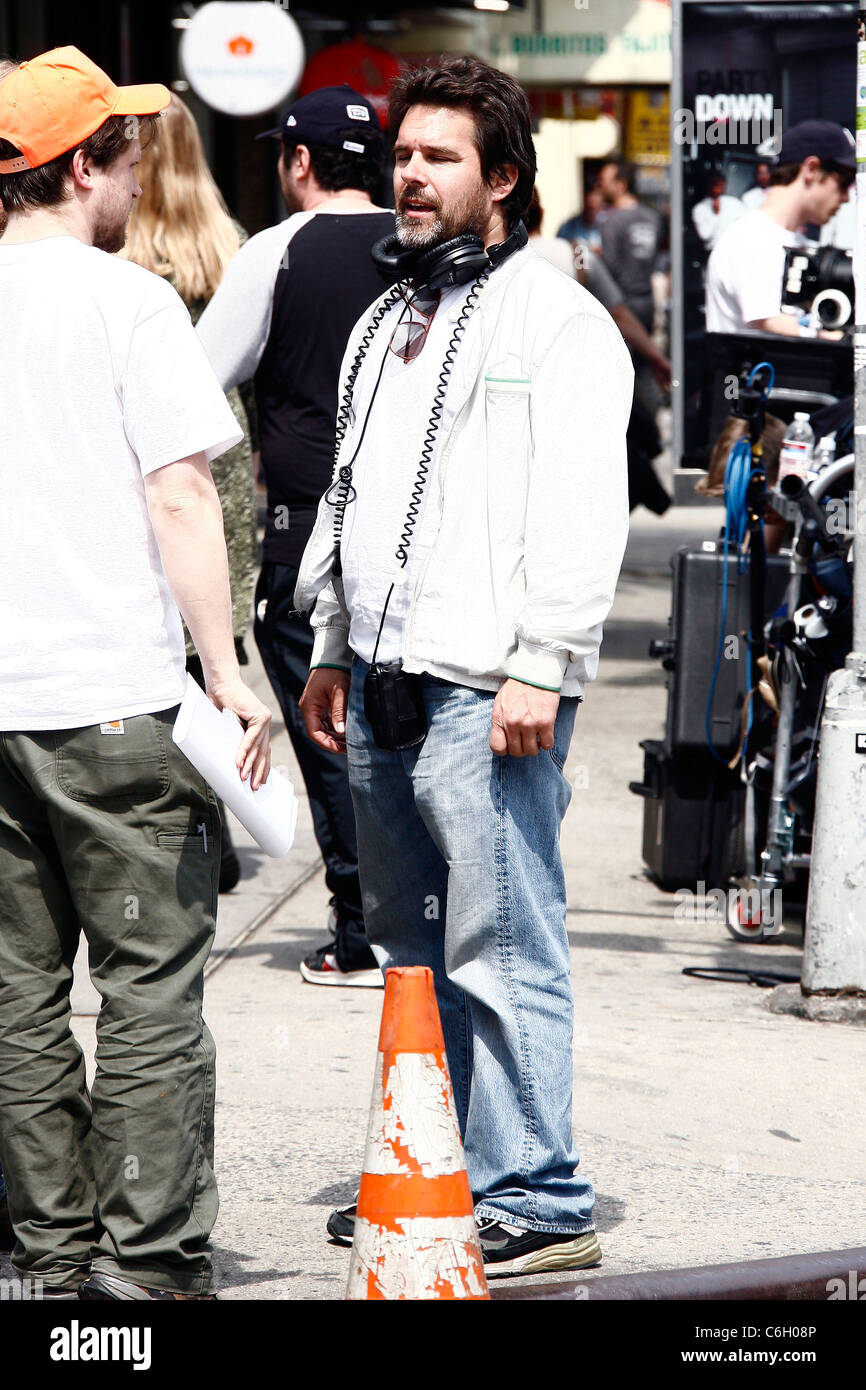 Director Michael Knowles on the film set for 'East Fifth Bliss' filming ...